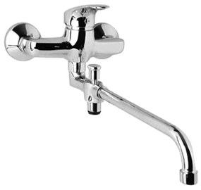 Mereo, Nástěnná baterie do byt. jádra, Sonáta, 150 mm, s trubkovým ramínkem 330 mm, bez příslušentví, chrom CB60203N