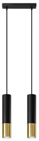 Sollux SL.0953 - Lustr na lanku LOOPEZ 2xGU10/10W/230V černá/zlatá