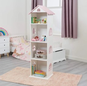 Dětská knihovna, bílá/růžová, MAISON TYP 2