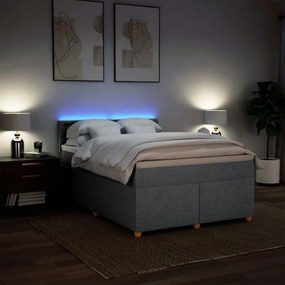 Box spring postel s matrací světle šedá 140 x 190 cm textil 3288989
