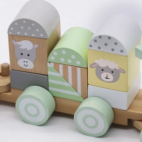 Dřevěný vláček s kostkami Baby Mix Baby Mix