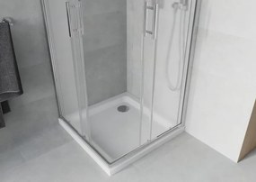 Mexen Rio čtvercový sprchový kout 90 x 90 cm, 5mm sklo, sklo námraza, chromový profil + slim sprchová vanička 5cm, 860-090-090-01-30-4010