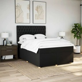 Box spring postel s matrací černá 140x200 cm textil 3291312