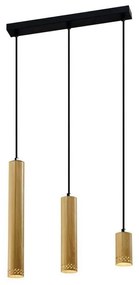 Závěsné svítidlo s kovovým stínidlem v černo-zlaté barvě 6x46 cm Tubo – Candellux Lighting