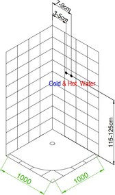 BPS-koupelny Hydromasážní box HYD-Porto 01C 100x100 cm černá/transparent