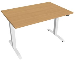 Elektr. nastavitelný stůl 120x80 - HOBIS MOTION MS 2 1200 Dekor stolové desky: buk, Barva kovové podnože: bílá