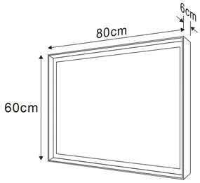 Sapho SORT zrcadlo s LED osvětlením 60x80cm, černá mat ST080