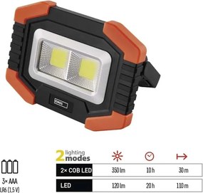 EMOS LED pracovní svítilna COB 350lm, 3AA P4112