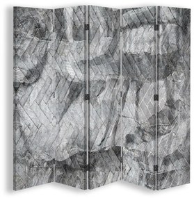 Ozdobný paraván, Klid šedi - 180x170 cm, pětidílný, klasický paraván