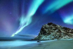 Samolepící fototapeta polární záře v Norsku