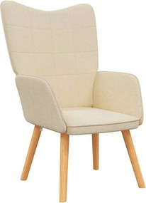 Relaxační křeslo krémové textil 327921