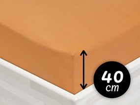 Jersey napínací prostěradlo na extra vysokou matraci JR-022 Okrové 80 x 200 - výška 40 cm