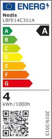 Nedis LED žárovka E14 / Svíčka / 2,2 W / 470 lm / 2700 K / Teplá bílá