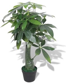 Umělá rostlina pachira s květináčem 85 cm zelená 244448