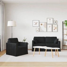 Set pohovek 2 ks Černá samet 3407557