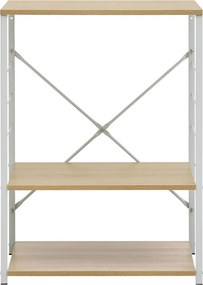 Skříňka na mikrovlnku bílá a dub 60 x 39,6 x 79,5 cm kompozit 288237