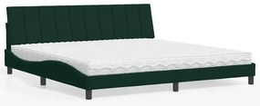 Postel s matrací Hanko tmavě zelená 200 x 200 cm samet 3208619