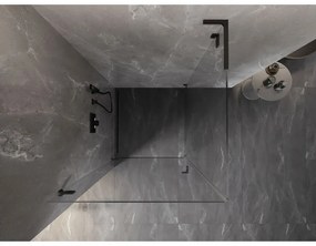 Mexen Lunar-B L výklopný sprchový kout levý 70 x 70 cm, čiré sklo, černá matná, 832L-070-070-70-00-L