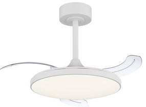 Matra 9008 Slim Mini, rozvinovací ventilátor se svítidlem a dálk. ovladačem, LED 45W 2700-5000K, bílá, průměr 41/90cm