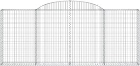 Klenuté gabionové koše 3 ks 300x30x120/140cm pozinkované železo 3146540