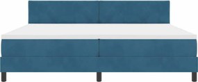 Postel s boxspringem s čelo Tmavě modrá 200 x 200 cm samet 3339264