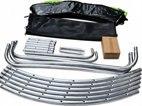TRENDIE Trampolína s vnitřní sítí 252 cm zelená + žebřík