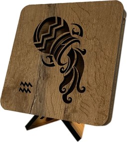 Li-Go Znamení "Vodnář" lampa 19x19 cm provedení povrchu: dub světlý