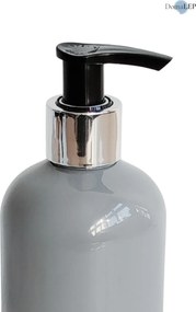 Dávkovač na mýdlo 300 ml šedý s černo-stříbrnou pumpičkou BELA