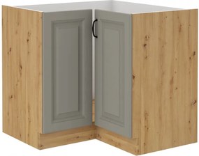 Kuchyňská skříňka Stilo 90x90 DN 1F BB korpus dub artisan, dvířka světle šedá CLAY