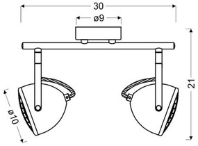 Bodové svítidlo PENT 2xGU10/50W/230V