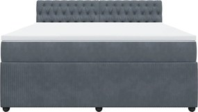 Box spring postel s matrací tmavě šedá 180x200 cm samet 3287813