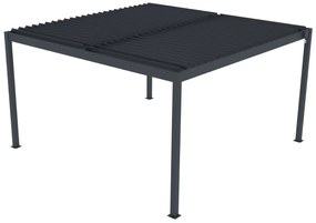 Hliníková bioklimatická pergola s lamelami BestBerg BBP-16G / 4 x 4 m / šedá