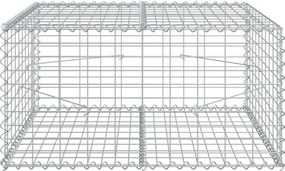 Gabionový koš s víkem 100 x 100 x 50 cm pozinkované železo 3295178