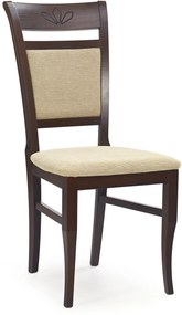 Dřevěná židle Jakub, ořech / béžová