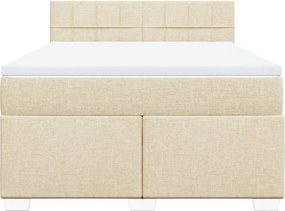 Box spring postel s matrací krémová 160x200 cm textil 3285944
