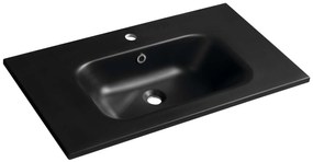 Sapho - Umyvadlo, 46x81 cm, s přepadem, otvor pro baterii, černá SD081B