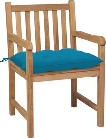 vidaXL Zahradní židle 6 ks podušky masivní teakové dřevo [3073050] Barva: Modrá