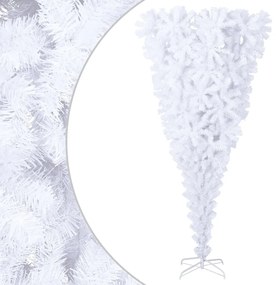 344667 vidaXL Obrácený umělý vánoční stromek se stojanem bílý 180 cm
