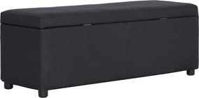 Lavice s úložným prostorem 116 cm černá polyester 281323