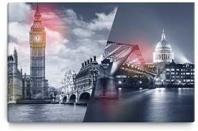 Malvis ® Obraz Černobílá koláž Londýna Velikost: 120x80 cm