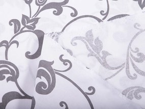 Biante Bavlněný závěs Sandra SA-184 Šedé květované ornamenty na bílém 150x140 cm