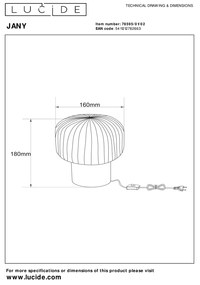 Lucide 78595/01/02 stolní lampa Jany, matně zlatá, E14, ø16cm