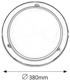 Ufo | Stropní a nástěnné kulaté svítidlo v chromové barvě | E27 - r-5143