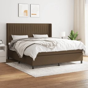 Box spring postel s matrací tmavě hnědá 160x200 cm textil 3131604