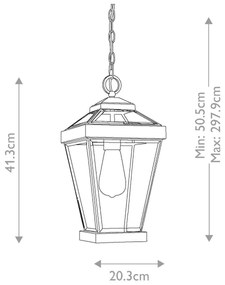 Quoizel QZ-RAVINE8-M - Venkovní lustr na řetězu RAVINE 1xE27/60W/230V IP23 hnědá