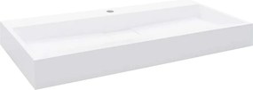 Umyvadlo 100 x 46 x 11 cm minerální/mramorový kompozit bílé 144066