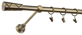 Kovová garnýže jednořadá Genua mosaz 19mm délka: 1,6m