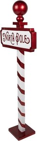 Vánoční dekorace cedule na noze North Pole - 46*18*110 cm