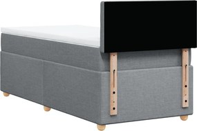 Box spring postel s matrací světle šedá 90x190 cm textil 3286549