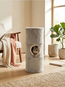 Sinsay - Škrabadlo pro kočky ve formě plyšové trubice s otvory - krémová